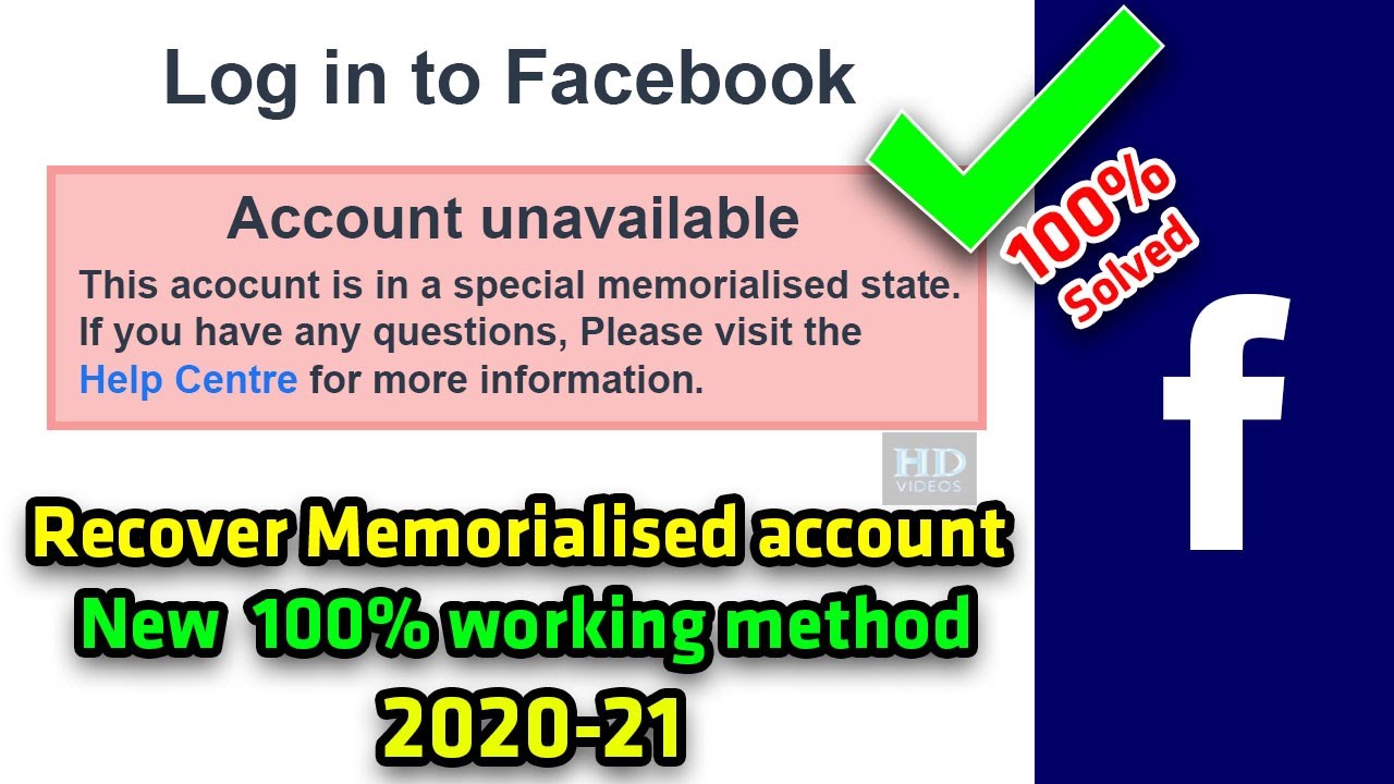 How to Recover Memorialized facebook Account 2020-21 | Restore fb id ...