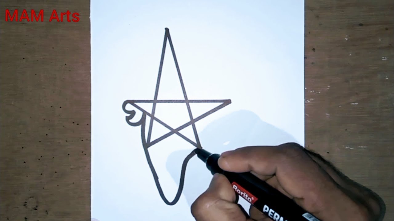 Easy INDIA MAP drawing from STAR symbol// How to draw the India map ...