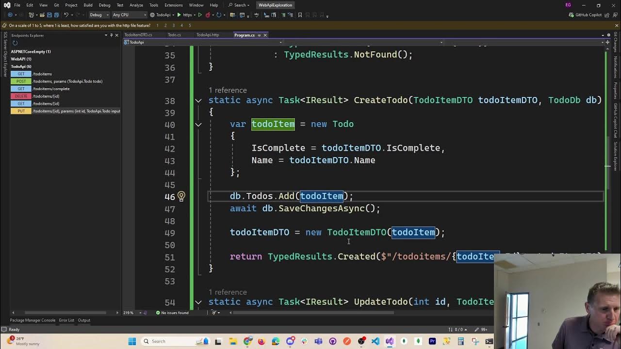 Creating a minimal web API with ASP.NET Core - YouTube