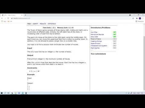 [CSES.FI PYTHON] Tower of Hanoi - YouTube