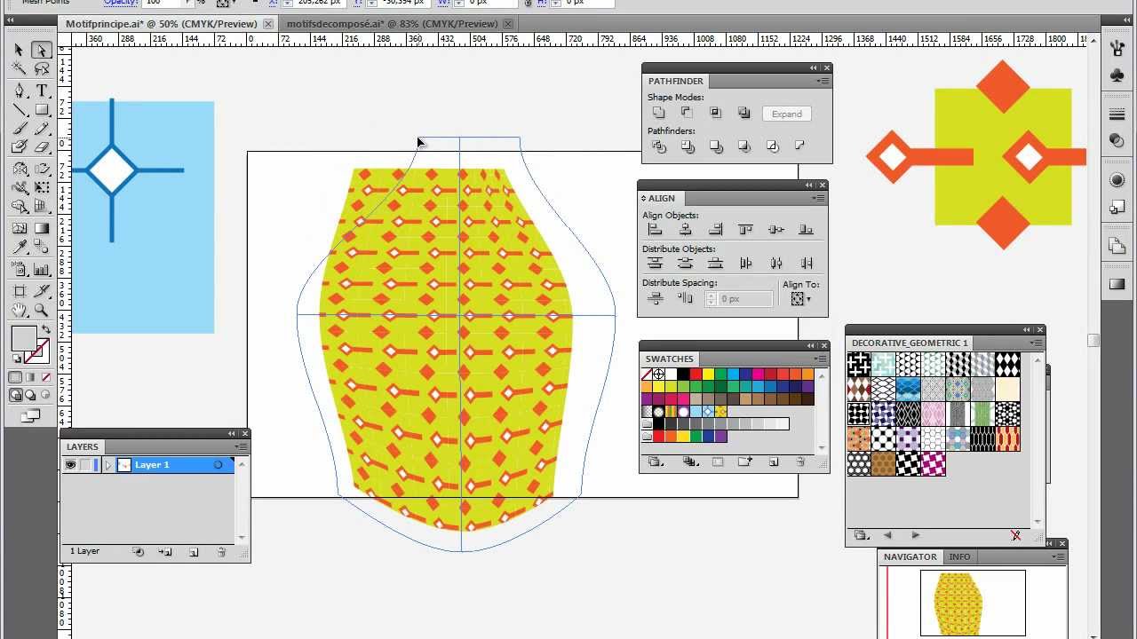 Illustrator_déformation d'un motif - YouTube