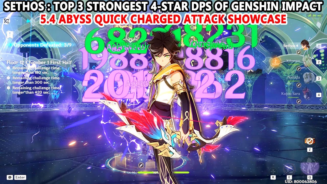 Sethos : Top 3 Strongest 4-Star DPS of Genshin Impact | 5.4 Abyss Quick ...