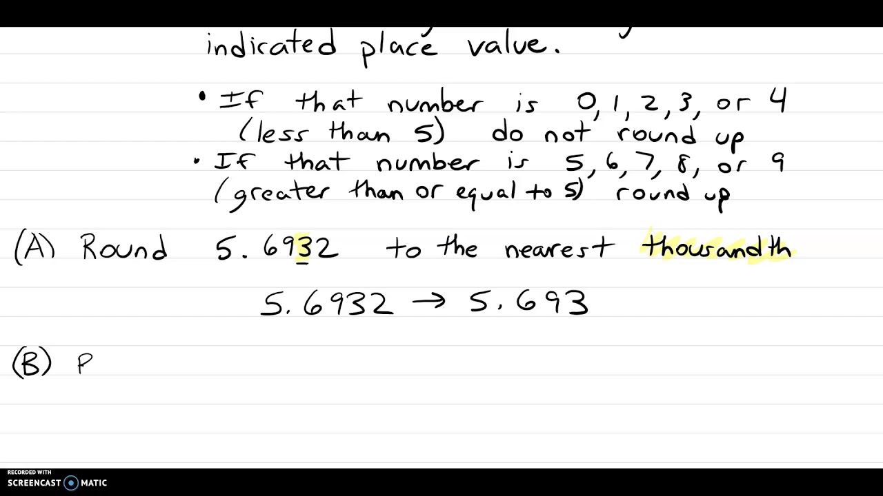 Day Two Rounding Decimals - YouTube