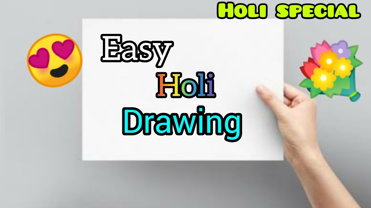 Holi drawing ♥️ | easy Holi drawing | Holi special drawing🌈 | Holi ...