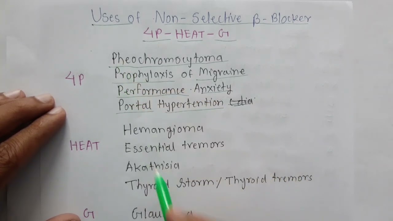 Non - Selective beta blockers Uses / pharmacology mnemonics ...