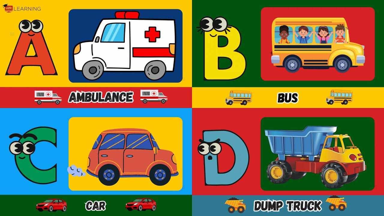 🚜 ABC Vehicles Song for Kids | A to Z Transportation & Phonics Learning ...