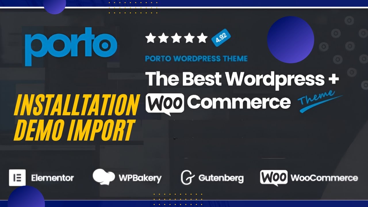 PORTO WordPress Woocommerce Theme Installation, Demo Import - YouTube