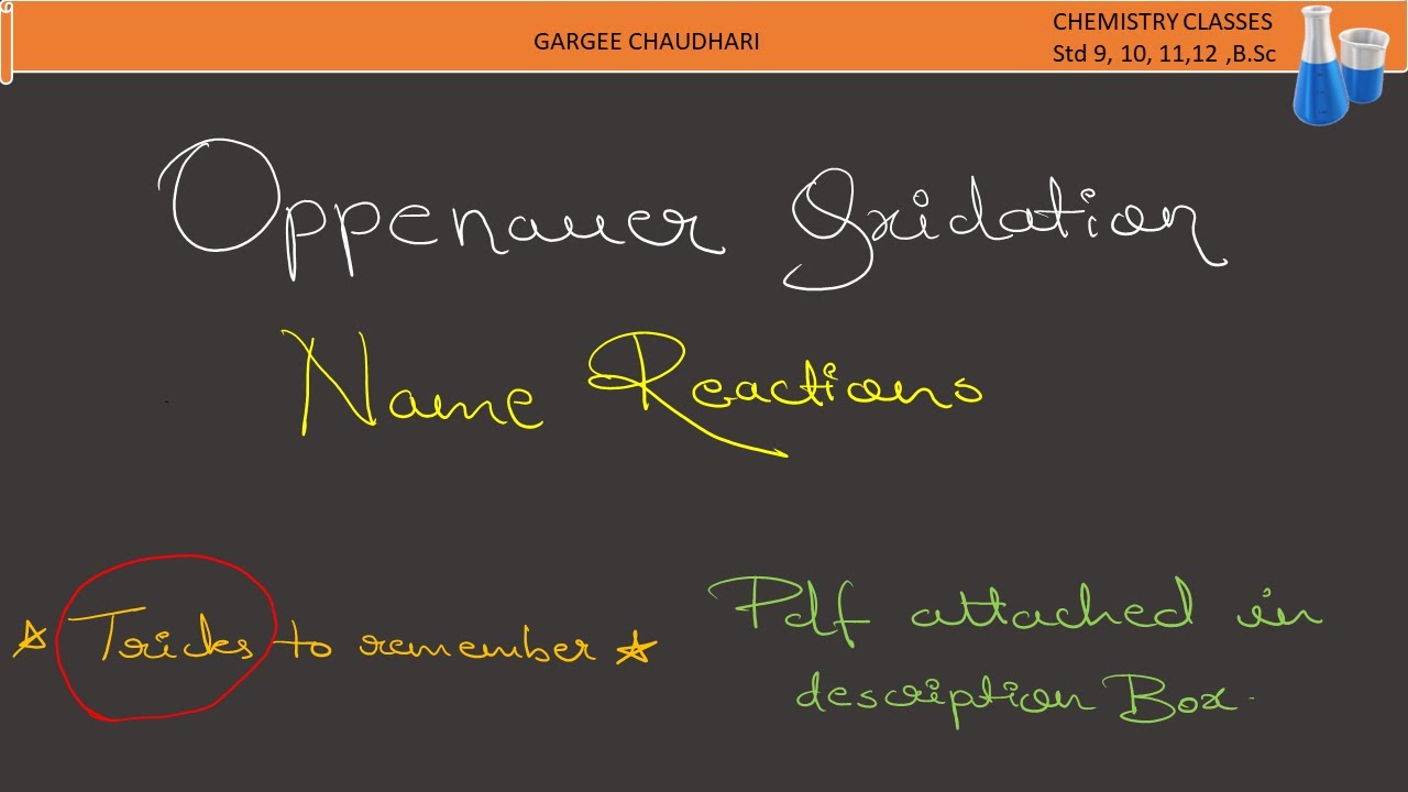 NAME REACTION SERIES (oppenauer oxidation)|| BY GARGEE CHAUDHARI - YouTube