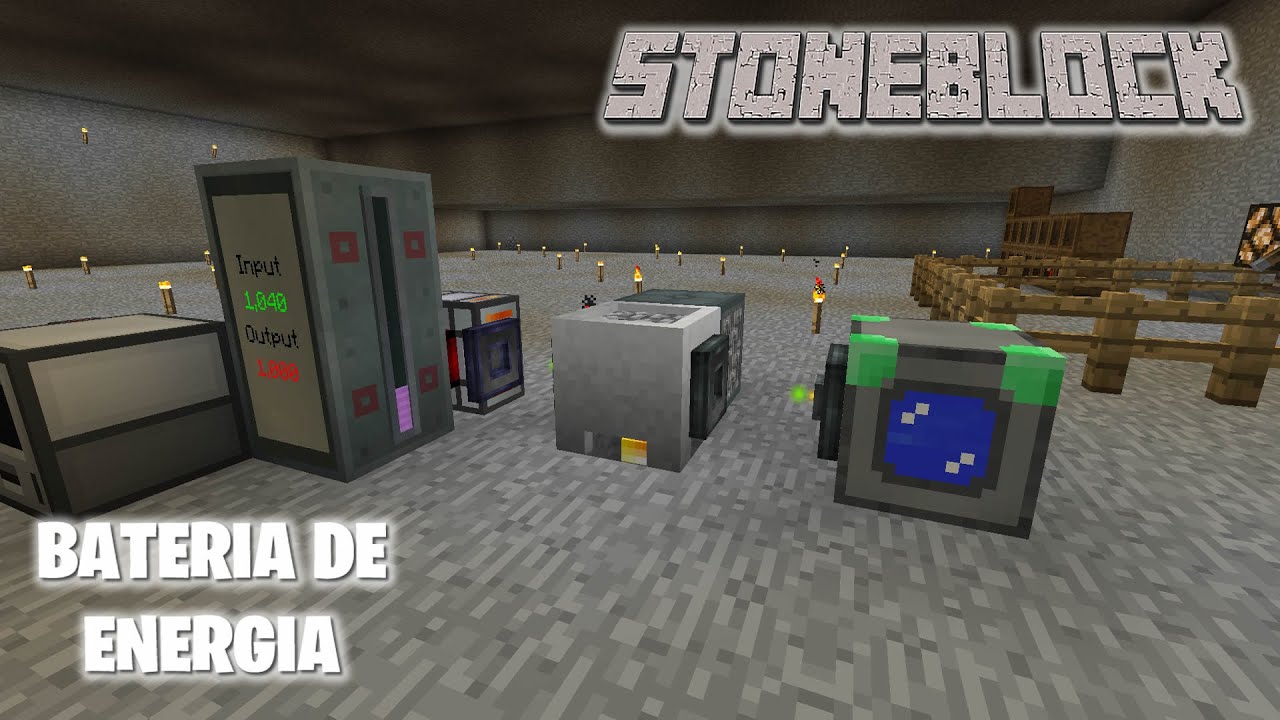 MINECRAFT MODS - STONEBLOCK - Parte 5 - Bateria de Energia - YouTube