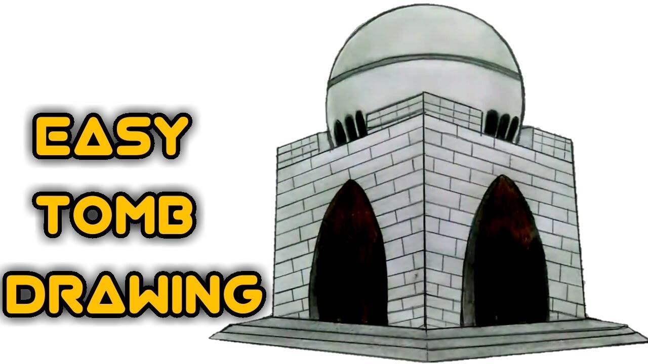 Quaid e Azam tomb | How to Draw Mazar-e-Quaid | how to draw quaid e ...