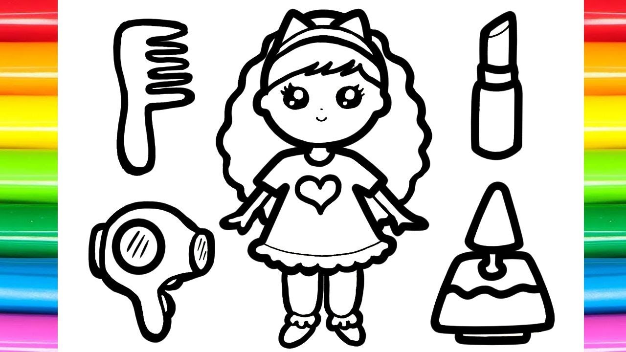 Cara menggambar seorang gadis untuk anak-anak/How to draw a girl for ...