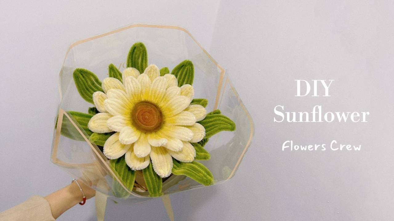 DIY Sunflower | How To Make Giant Cream Sunflower With Pipe Cleaners ...