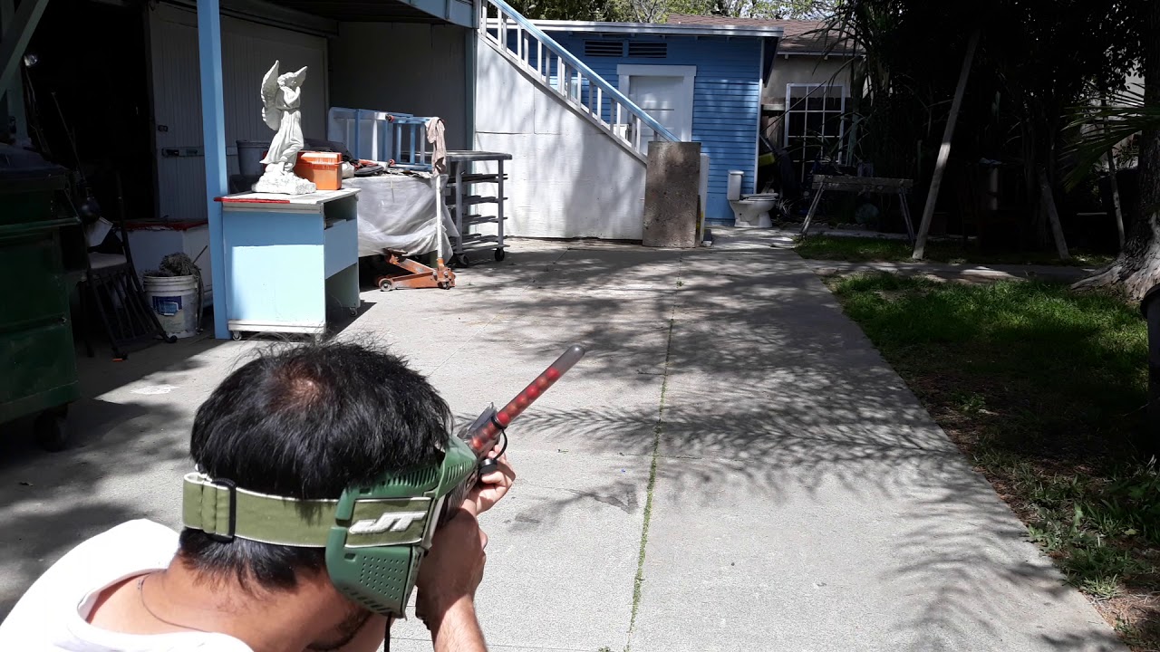 Paintball gun JT ER2 Pump Pistol shooting test - YouTube