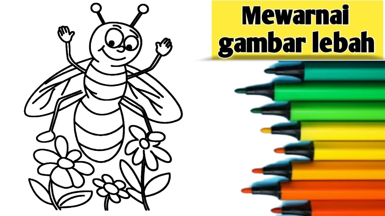 Mewarnai gambar lebah // How to colour a bee - YouTube