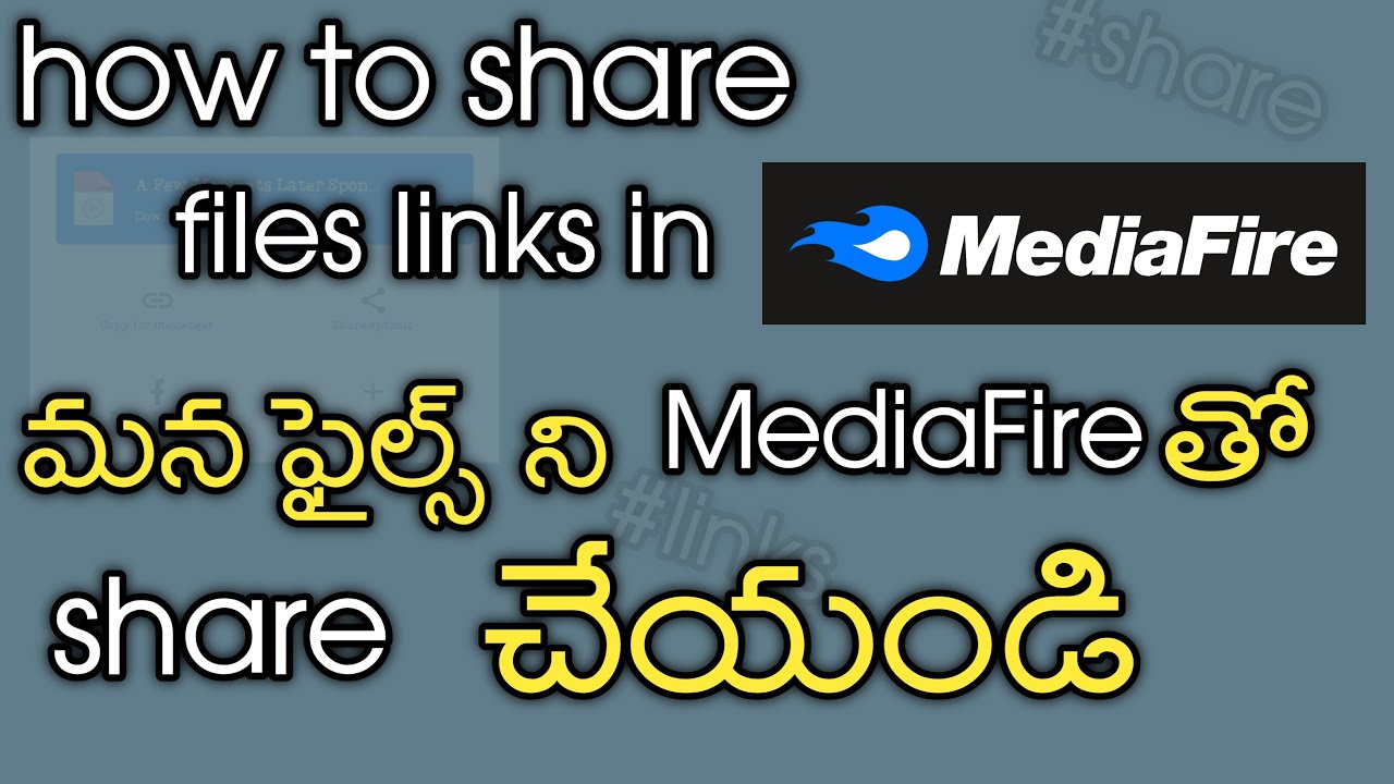 How to create links in MediaFire || share files in MediaFire || by ...