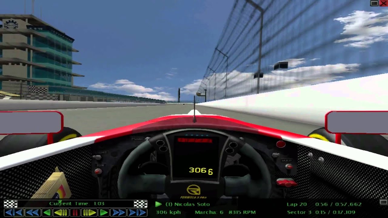 rFactor F3 Pro Oval - Lap at Indianapolis Oval with 420 kPa - YouTube