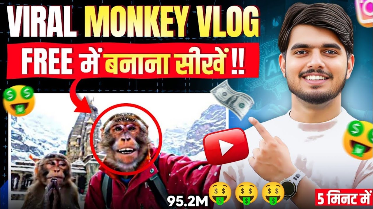 Viral Monkey AI Vlogs Video Kaise Banaye ? How To Make AI Monkey Vlog Video Reels? Monkey Vlog ...