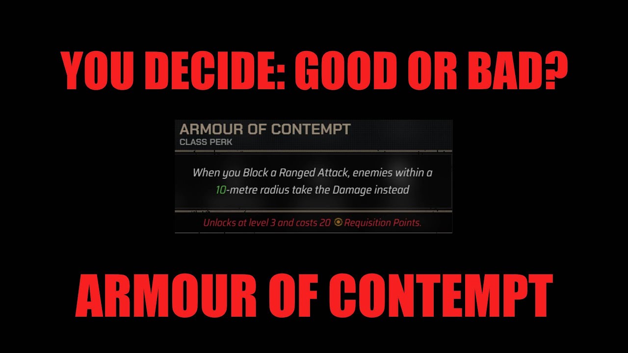 Demonstration: Armour of Contempt - YouTube