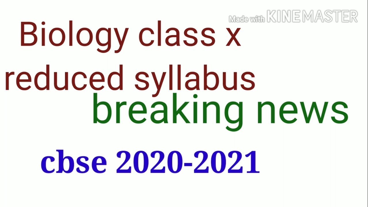 CBSE class 10 Biology Latest Syllabus 2020-21 - YouTube