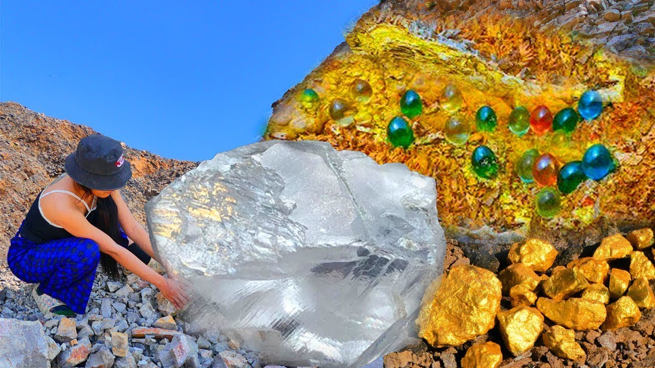 WOW WOW ! Huge gold rubies were found deep in the crater. Perfect ...