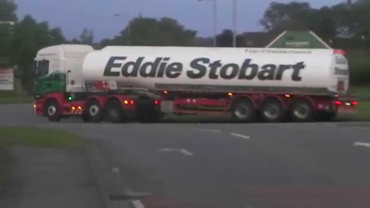 EDDIE STOBART TANKER LYNN DEPARTS TESCO QUEDGELEY PFS 230614 - YouTube