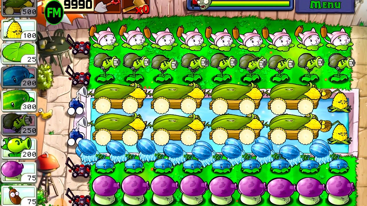 Plants Vs zombies survival Pool Strategy(1,2,3,4,5)Flags | Pvz Gameplay ...