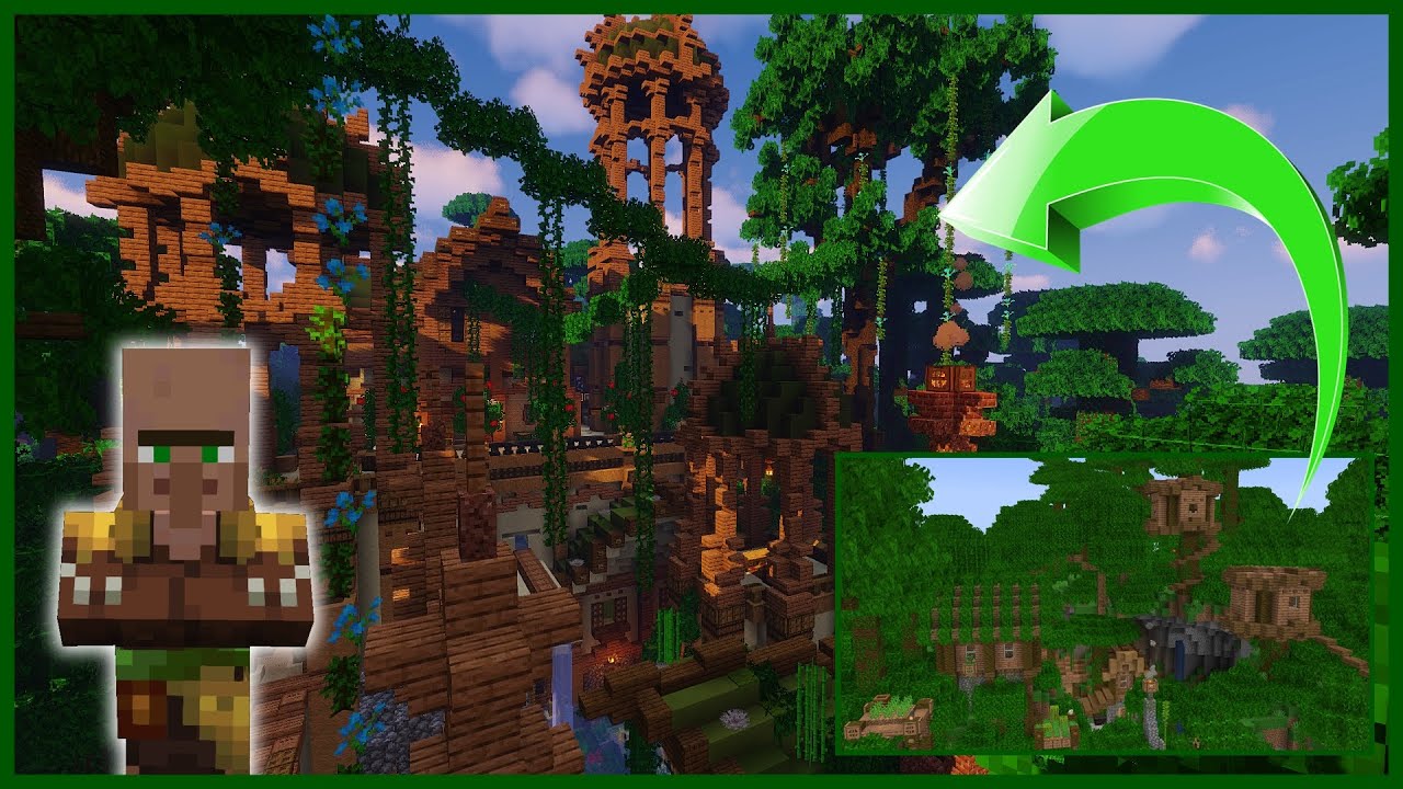 Dzsungel falu a Minecraftban! | Építs-alakíts #2 | Minecraft 1.14.4 - YouTube