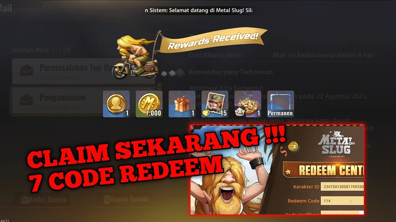 7 CODE REDEEM METAL SLUG AWAKENING !!! super sus - YouTube