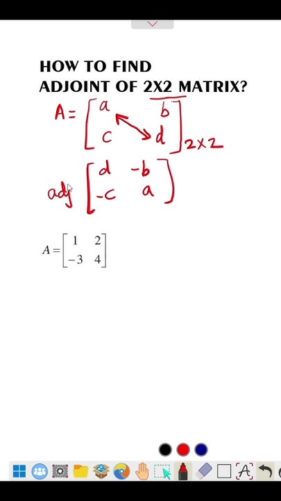 How to find the Adjoint of 2x2 matrix? - YouTube