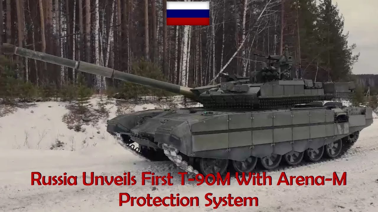 Russia Unveils First T90M With Arena-M Protection System - YouTube