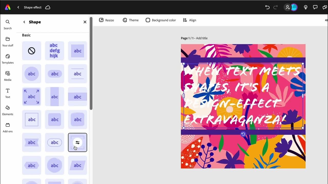 How To: Add a text shape effect in Adobe Express - YouTube