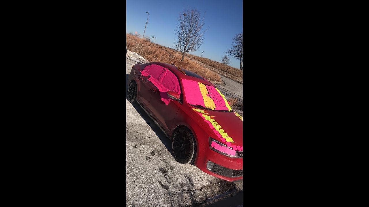 Crazy Sticky Note Car Prank!!! - YouTube