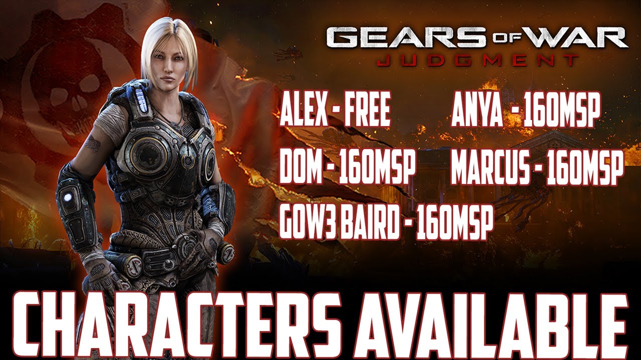 Gears of War Judgment ALEX BRAND FREE! Anya, Marcus, Dom 160MSP (Xbox ...