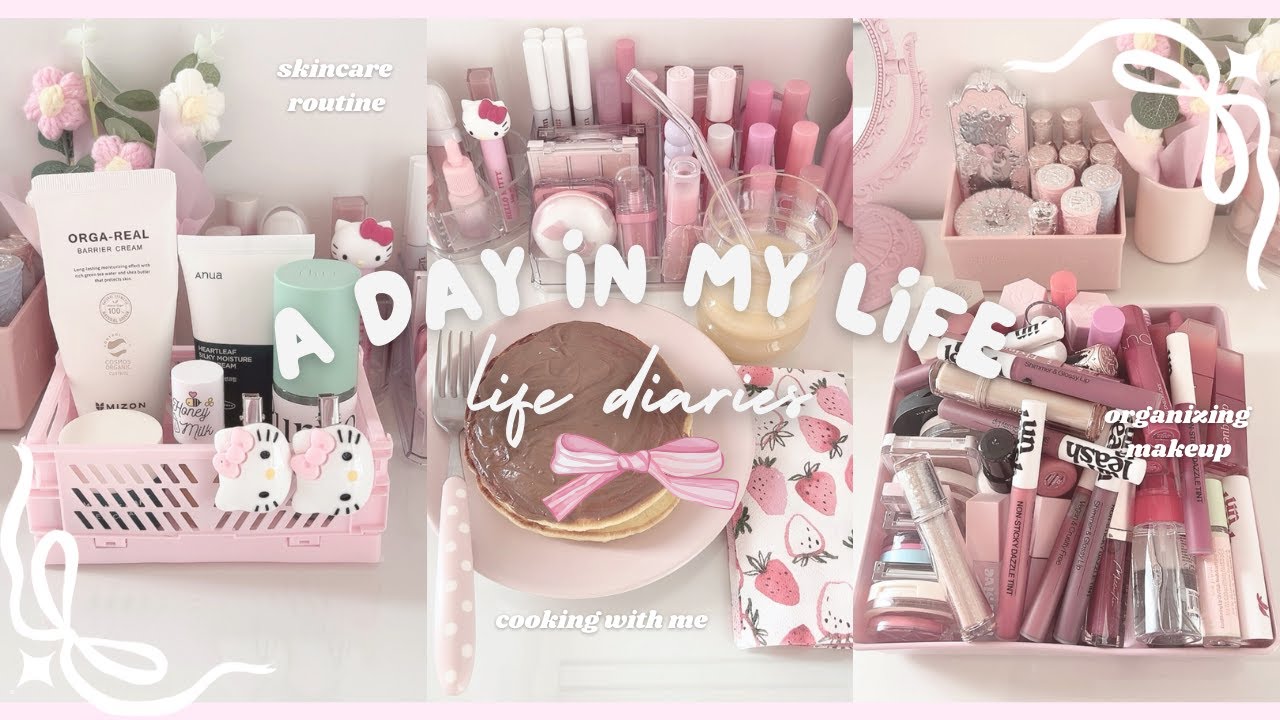 daily vlog⋆౨ৎ˚ ˖࣪ cozy morning, skincare routine, organizing makeup ...