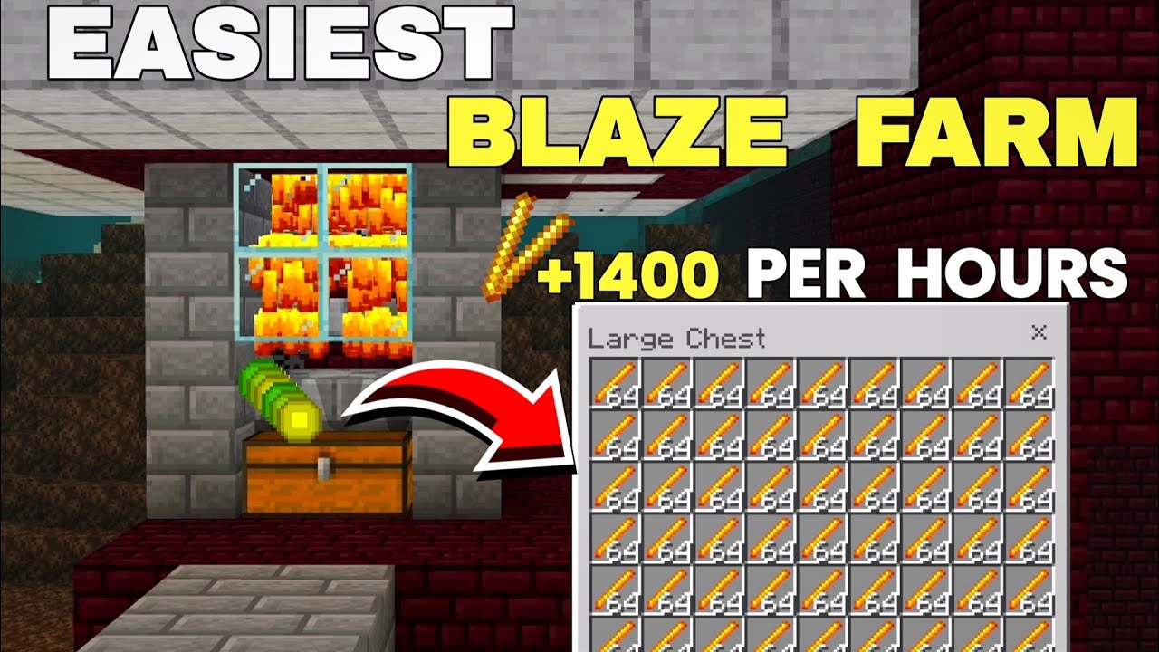 Easiest BLAZE XP Farm in Minecraft PE 1.21+ (Tutorial)... - YouTube