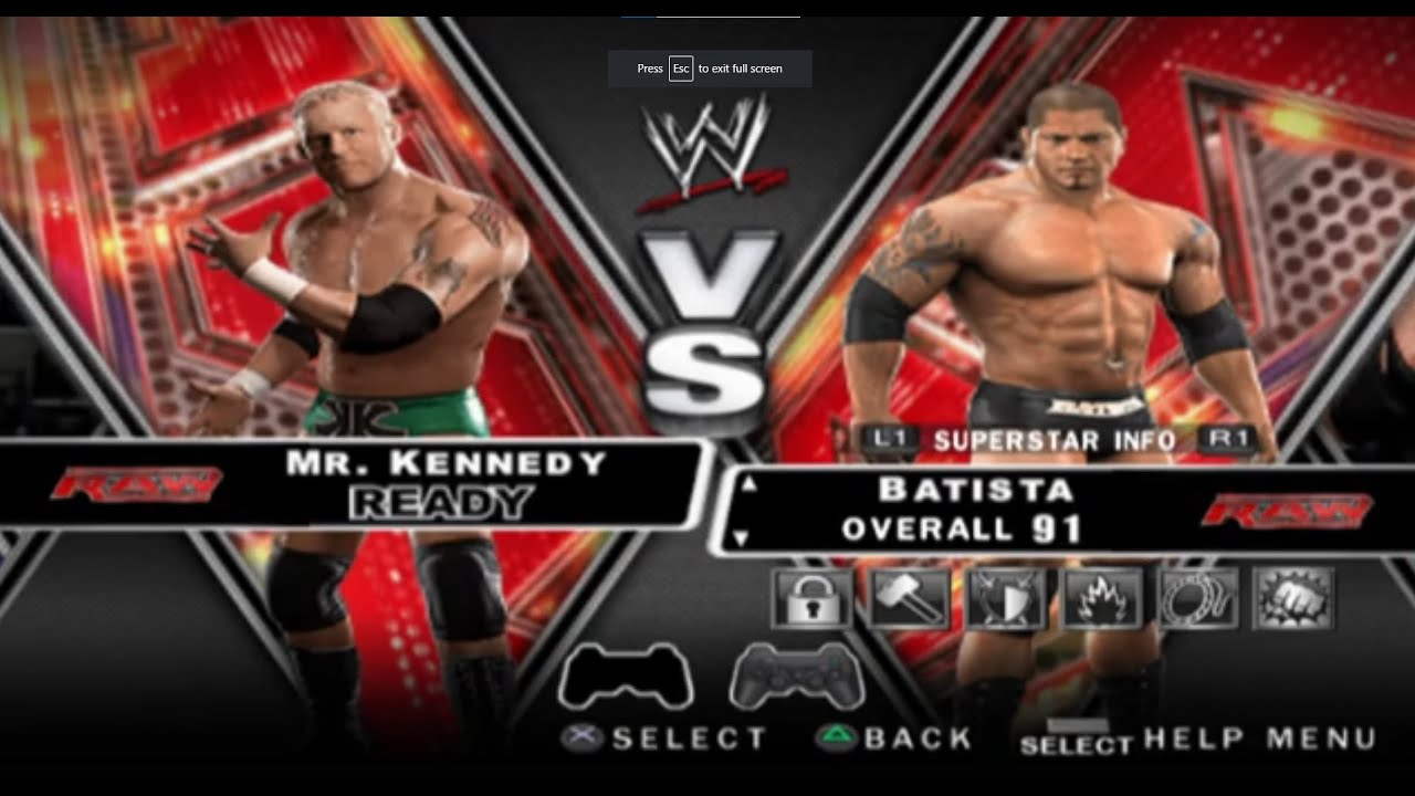 WWE SMACKDOWN VS RAW 2010: MR KENNEDY VS BATISTA PRO WRESTLING GAMEPLAY - YouTube