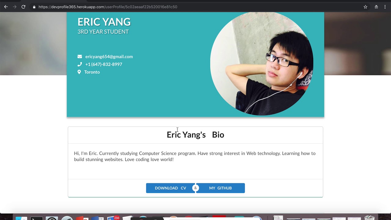 devProfile APP - YouTube