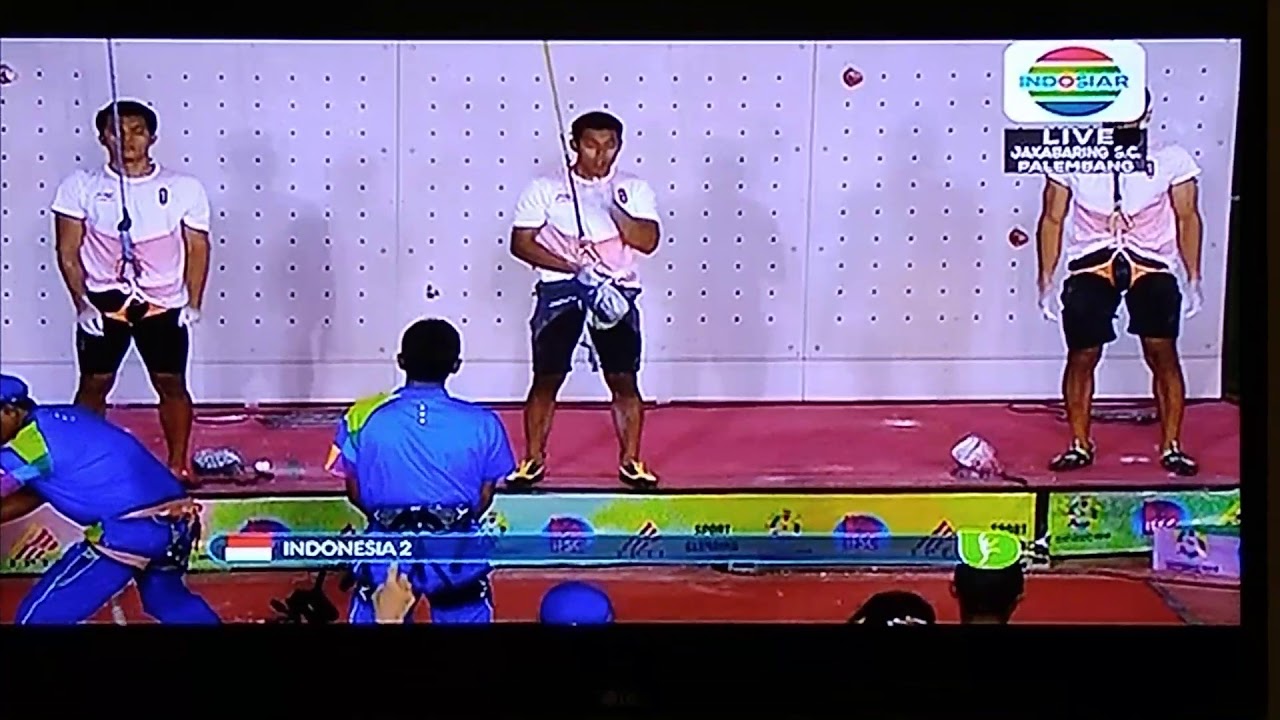 Asian Games 2018 - Men's Speed Relay Wall Climbing Semi Final - YouTube