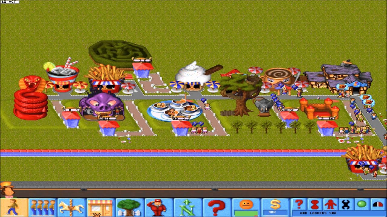 Theme Park gameplay (MS-DOS) - YouTube