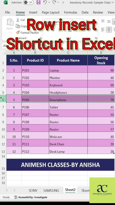 Row insert shortcut in excel | trick to add row in excel || #excel #excelformula #microsoftexcel ...