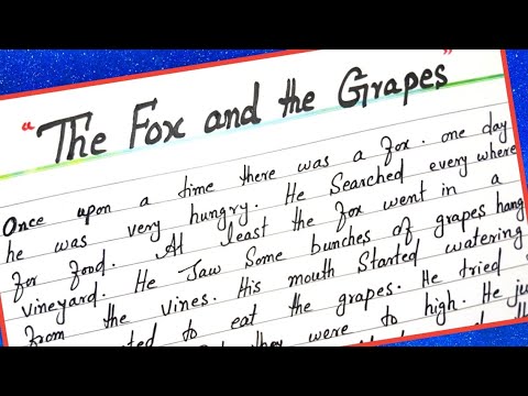 The fox and the grapes story || Write short story on the fox and the ...