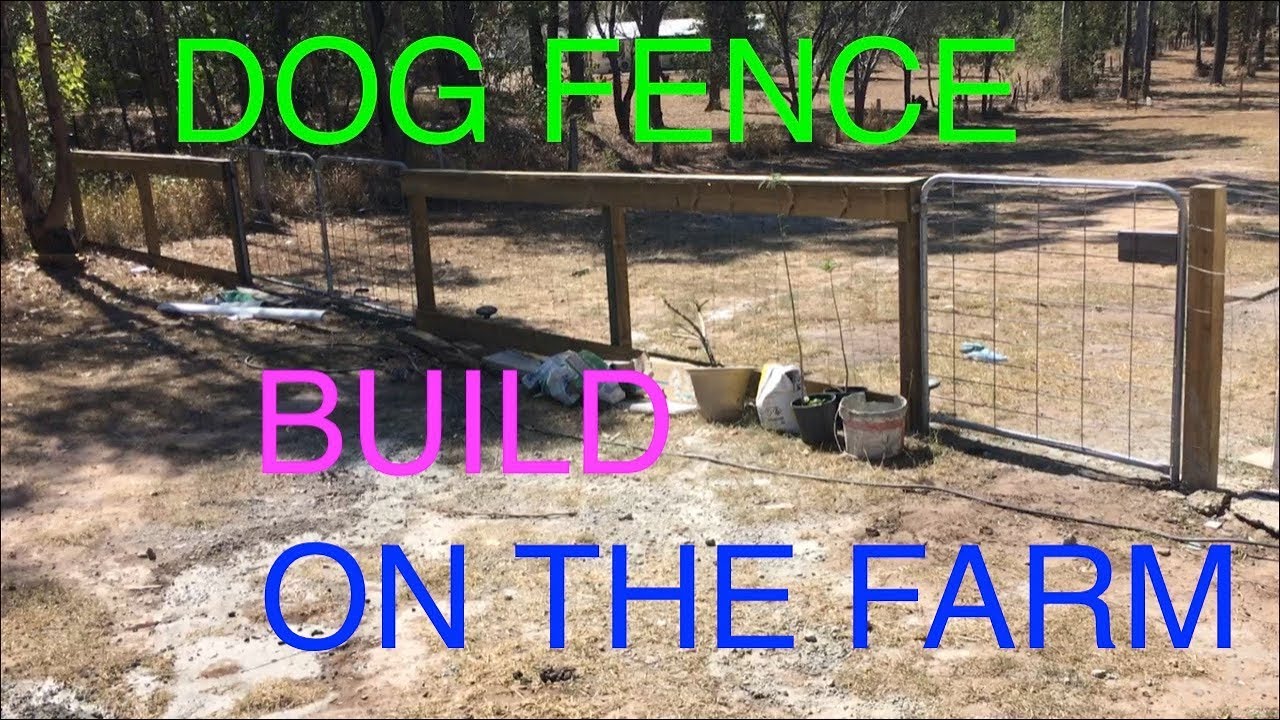 Dog fence build with dig protection on the farm - YouTube