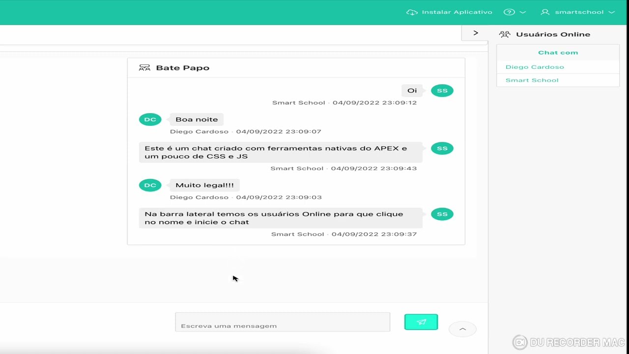 Chat Com Oracle Apex E Um Pouco De Css E Javascript Youtube 0137