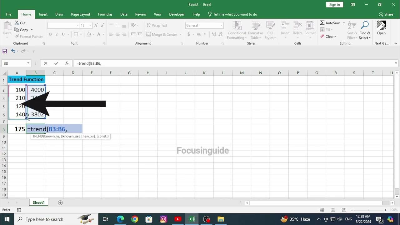 The Excel Trend Function Tricks And Tips Exceltips Tutorial Focusinguide Shortvideo Youtube