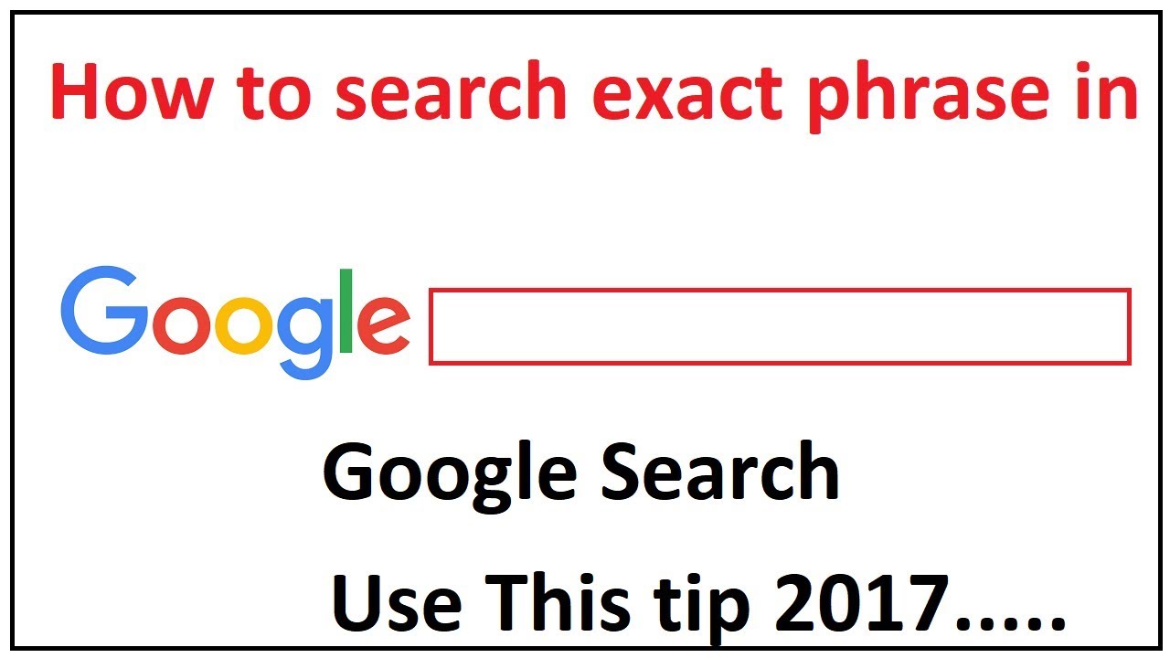how to search for exact phrase - YouTube