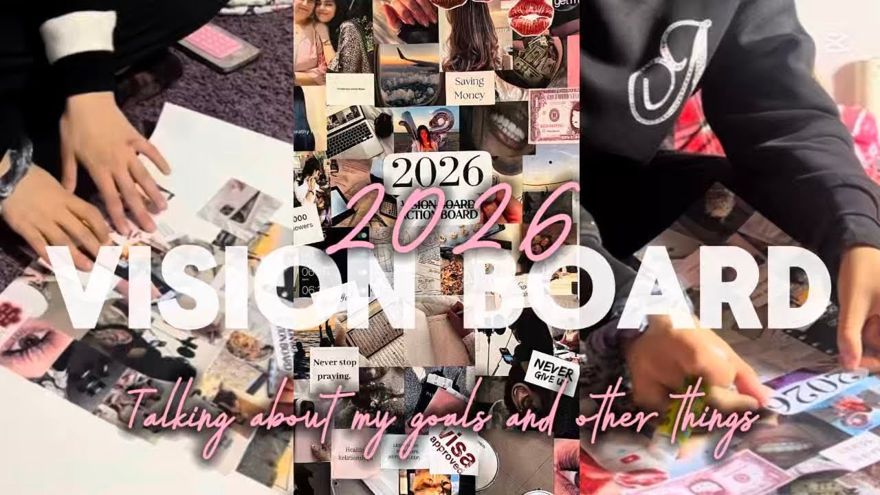 Making my first vision board | year 2026 🩷 /أشنو بغيت نبدل في حياتي في ...
