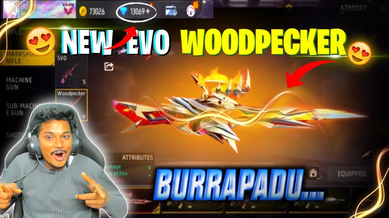 NEW EVO GUN KCPD LEVEL LO UNDI - freefire woodpecker evo gun skin ...