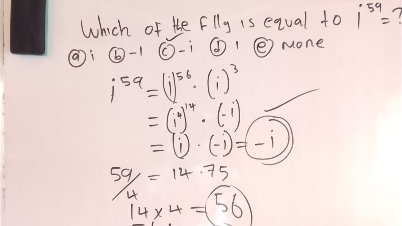 What is i⁵⁹? | Simplifying Powers of i (Imaginary Unit) - YouTube