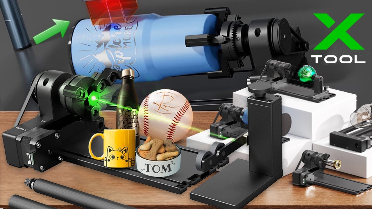 xTool RA2 Pro - 4-in-1 Laser Rotary for Laser Engraver - YouTube