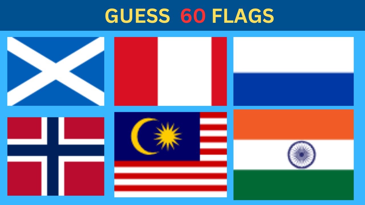 Guess The Flag Quiz, 60 Countries Flag "Unbelievable! " Brain Teasers ...